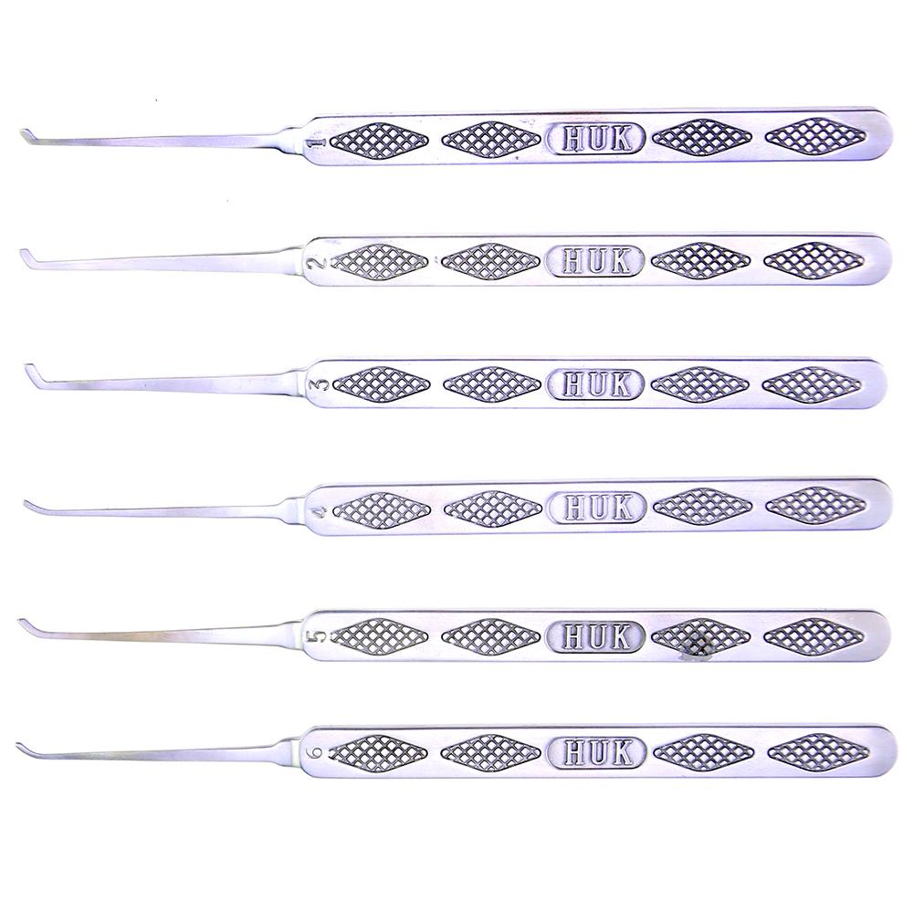 HUK 6 Piece Hook Pick Set – Splendid Quality – Lockpickable