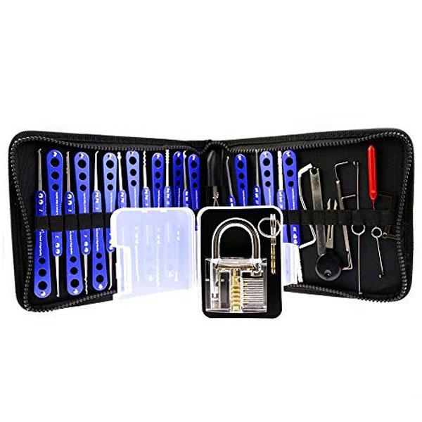 H&H 30 Lock Picks Set Transparent Practice Padlock Bundle – Lockpickable